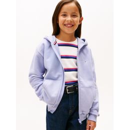 Tommy Hilfiger M&auml;dchen Sweatjacke, lila, Gr. 86, unifarben, Sweatware, Obermaterial: 80% Baumwolle, 20% Polyester, Sweatjacken, Regular fit, f&uuml;r