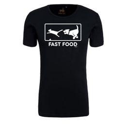 logoshirt Herren T-Shirt "Fast Food", schwarz, Gr. XS, unifarben, 100% Baumwolle, Shirts, mit lustigem Print