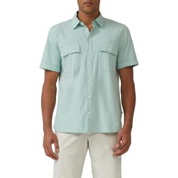 s.Oliver Herren Kurzarmhemd, gr&uuml;n, Gr. S, unifarben, Web, Obermaterial: 100% Baumwolle, Hemden, mit Brusttaschen