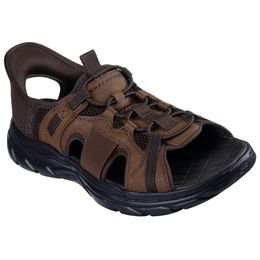 Skechers Herren Sandale "REVOLTED SS-MERRICK", Gr. 45, braun, Lederimitat, Textil, Schuhe, Trekkingsandale, Outdoorschuh mit Heel Pillow Funktion