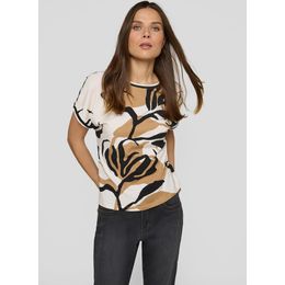 Rabe Damen T-Shirt, beige, Gr. 38, bedruckt, Jersey, Obermaterial: 48% Baumwolle, 48% Modal, 4% Elasthan, Shirts, mit All-Over Print