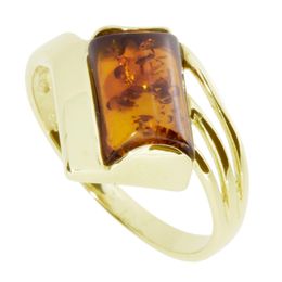 OSTSEE-SCHMUCK Damen Fingerring "- Astrid - Gold 333/000 - Bernstein", 52, gold, Fingerringe