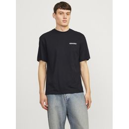 Jack & Jones JACK & JONES Herren Rundhalsshirt "JJELEGACY TEE SS O-NECK NOOS", schwarz, Gr. XS, bedruckt, Jersey, Obermaterial: 100% Baumwolle, Shirts
