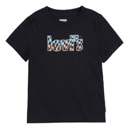LEVI'S KIDS Jungen T-Shirt, schwarz, Gr. 5, bedruckt, Jersey, Obermaterial: 100% Baumwolle, Shirts, mit Logodruck auf der Brust