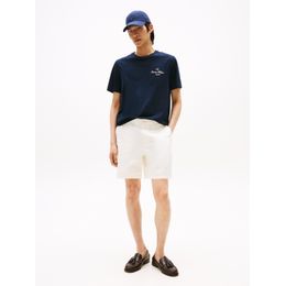 Tommy Hilfiger Herren T-Shirt "OUTLINE FLAG SCRIPT TEE"desert sky, Gr. XL, Single Jersey, Obermaterial: 100% Baumwolle, Shirts