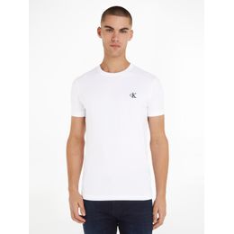 Herren T-Shirt "CK ESSENTIAL SLIM TEE", wei&szlig;, Basic, Gr. XXXL, Calvin Klein Jeans, bestickt, Jersey, Obermaterial: 100% Baumwolle, Shirts, mit