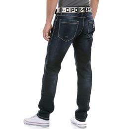 Cipo & Baxx CIPO & BAXX Herren Regular-fit-Jeans, blau, Gr. 32, Abriebeffekte, Destroyed-Effekte, Denim/Jeans, Obermaterial: 98% Baumwolle, 2% Elasthan, Jeans,