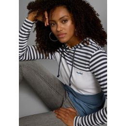 Kangaroos Damen Kapuzenshirt, bunt, Gr. 36, gestreift, Rippware, Obermaterial: 100% Baumwolle. Kapuzenfutter: 100% Baumwolle, Shirts, aus Rippware,