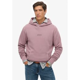 Superdry Herren Kapuzensweatshirt "MICRO LOGO HOOD", rosa, Gr. L, unifarben, angeraute Sweatware, Obermaterial: 80% Baumwolle, 20% Polyester,