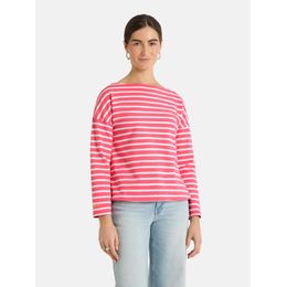 LIEBLINGSST&Uuml;CK LIEBLINGSST&Uuml;CK Damen Langarmshirt "StineL"neon pink, Gr. S, gestreift, Single Jersey, Obermaterial: 96% Baumwolle, 4% Elasthan, Shirts, mit U-Boot