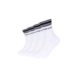 CAMP DAVID Damen Socken "Tennissocken Short 4er Pack", Gr. 43wei&szlig;, 66% Baumwolle, 28% Polyester, 5% Elastodien, 1% Elasthan, gemustert, Socken, 4er