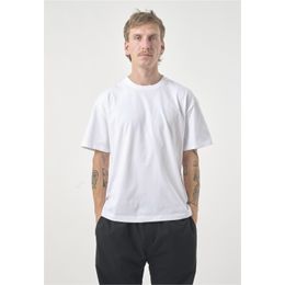 Cleptomanicx Herren T-Shirt "Boxy Tee Ligull Boxy Crop", wei&szlig;, Gr. L, bestickt, 100% Baumwolle, Shirts, mit lockerem Schnitt