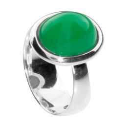 OSTSEE-SCHMUCK Damen Fingerring "- Classic 12x10 - Silber 925/000 - Gr&uuml;nachat", 62, silber, Fingerringe
