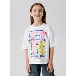 name it M&auml;dchen T-Shirt "NKFJIXA POKEMON SS RLX TOP BOX NOOS SKY", wei&szlig;, Gr. 122, bedruckt, Jersey, Obermaterial: 95% Baumwolle, 5% Elasthan, Shirts