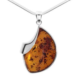 OSTSEE-SCHMUCK Damen Kette mit Anh&auml;nger "- Jula 51 mm - Silber 925/000 - Bernstein", 50, Silber 925 (Sterlingsilber), silber, Silber 925