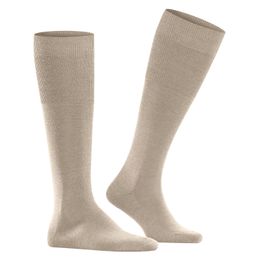 Falke Herren Kniestr&uuml;mpfe "Airport", Gr. 45, beige, Materialmix, unifarben, Socken, Merinowolle au&szlig;en, langes B&uuml;ndchen, atmungsaktiv, klimaregulierend