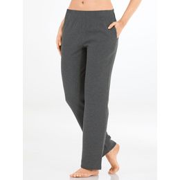 Plantier Damen Homewearpants, Gr. 22, grau, 50% Baumwolle, 50% Polyester, unifarben, Hosen