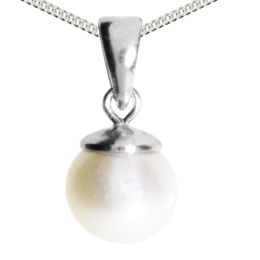OSTSEE-SCHMUCK Damen Kette mit Anh&auml;nger "- Ingrid 6 - Silber 925/000 - Zuchtperle", 42, Silber 925 (Sterlingsilber), silber, Silber 925