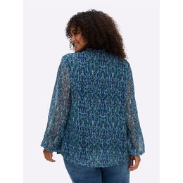 Damen Langarmbluse, bunt, Gr. 42, sheego by Joe Browns, bedruckt, gemustert, mehrfarbig, 98% Polyester, 2% metallisierte Fasern, Blusen