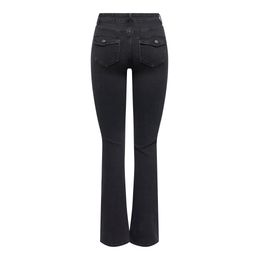 Only Damen Bootcut-Jeans "ONLBLUSH MW BACK POCK FLARED DNM PIM970"washed schwarz, Gr. L, unifarben, Denim/Jeans, Obermaterial: 92% Baumwolle, 6%
