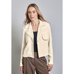 Street One Damen Trenchcoat, beige, Gr. 44, unifarben, Stoff, Obermaterial: 95% Polyester, 5% Elasthan; Futter: 100% Polyester, M&auml;ntel, mit