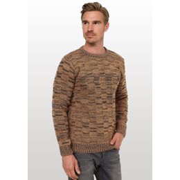 Rusty Neal Damen Strickpullover, braun, Gr. M, unifarben, 70% Polyacryl, 30% Baumwolle, Pullover, mit dezenter Musterung und Strick-Design