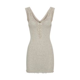 Funktionstop SEAMLESS BASIC "Seamless Basic Top Cotton Lacey", Damen, Gr. S/M, desert melange, Obermaterial: 100% Baumwolle, Tops