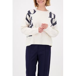monari Damen Strickpullover "Pullover Buchstaben"off, wei&szlig;, Gr. 34, unifarben, Strick, Obermaterial: 38% Polyacryl, 31% Baumwolle, 21% Elasthan, 10%