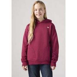 LEVI'S KIDS M&auml;dchen Hoodie, rot, Gr. 3, unifarben, Jersey, Obermaterial: 83% Baumwolle, 17% Polyester, Sweatshirts, mit seitlichen Taschen for GIRLS