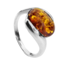 OSTSEE-SCHMUCK Damen Fingerring "- Melanie - Silber 925/000 - Bernstein", 58, silber, Fingerringe