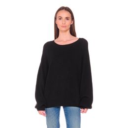 Damen Strickpullover "Daisy", schwarz, Gr. L, Le Temps Des Cerises, unifarben, 100% Polyester, Pullover, mit modischen Kn&ouml;pfen