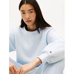 Tommy Hilfiger Damen Sweatshirt "CORP LOGO MDRN SWTSRT", blau, Gr. M, bedruckt, unifarben, Sweatware, Obermaterial: 63% Baumwolle, 37% Polyester,