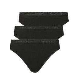 Nina von C. Damen Midislip "3er Pack Damen Midislip Slipboutique", Gr. 38, schwarz, Obermaterial: 100% Baumwolle CO., Unterhosen