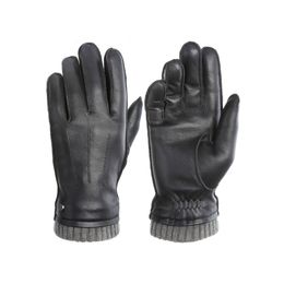 Pearlwood Herren Lederhandschuhe "JACKSON", schwarz, Gr. 9,5, unifarben, Schafsleder, Handschuhe, Strickb&uuml;ndchen, dekorative Ziern&auml;hte, weiches