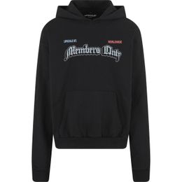 Herren Kapuzensweatshirt "Upscale by Mister Tee Only Members Oversize Hoody", schwarz, Gr. XL, UPSCALE BY MISTER TEE, bedruckt, 100% Baumwolle,