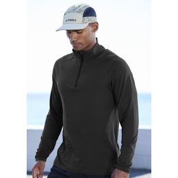 Herren Funktionsshirtschwarz, Gr. XXL, LE JOGGER PERFORMANCE, unifarben, Trikot, Obermaterial: 88% Polyester, 12% Elasthan, Shirts, mit Stehkragen