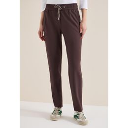 Cecil Damen Stoffhosemacchiato braun, Gr. XL, unifarben, Stoff, 61% Viskose, 32% Polyamid, 7% Elasthan, Hosen, in Unifarbe