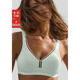 Damen T-Shirt-BH, PETITE FLEUR BY LASCANA, Gr. 95, gr&uuml;n, Jersey, Obermaterial: 93% Baumwolle, 7% Elasthan, BHs, ohne B&uuml;gel aus Baumwolle &ndash; auch ideal