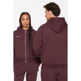 Harlem Soul Damen Kapuzensweatjacke, rot, Gr. XS, bedruckt, Material: 65% Baumwolle, 35% Polyester, Sweatjacken, mit weicher Innenseite