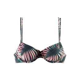 Lascana Damen B&uuml;gel-Bikini-Top "Reese", bunt, Gr. 36, bedruckt, Polyamid, Bikini-Oberteile, mit Palmendruck