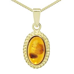 OSTSEE-SCHMUCK Damen Kette und Anh&auml;nger Set "- Julie - Gold 333/000 - Bernstein", 45, gold, Gelbgold 333, Schmuck_Sets