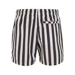 Urban Classics Herren Badeshorts "Urban Classics Striped Seersucker Swim Shorts", schwarz-wei&szlig;, Gr. XXL, 100% Polyester, Badehosen