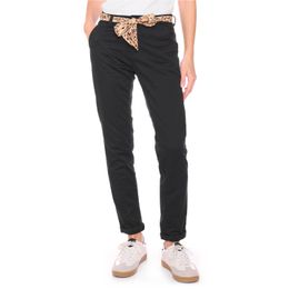 Damen Chinohose "DYLI 6", schwarz, Gr. 26, Le Temps Des Cerises, unifarben, 98% Baumwolle, 2% Elasthan, Hosen, mit umgeschlagenem Beinsaum