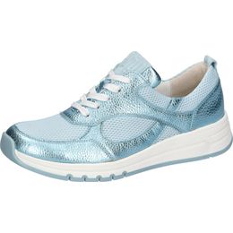 Waldl&auml;ufer WALDL&Auml;UFER Damen Sneaker, Gr. 6,5hellblau, Textil, Veloursleder, metallic, Schuhe, Halbschuh, Schn&uuml;rschuh, Freizeitsneaker mit weichem Schaftrand