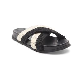 Roxy Damen Sandale "Syenna", Gr. 6schwarz, cream, Obermaterial: 100% Baumwolle, Futter, 100% Textil, Laufsohle: 100% TPR., Schuhe