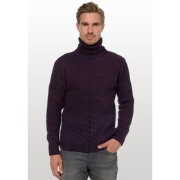 Rusty Neal Herren Strickpullover, lila, Gr. XXXL, meliert, 70% Polyacryl, 30% Baumwolle, Pullover, im angesagten Kontrast-Design
