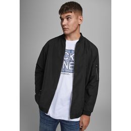Jack & Jones PlusSize Herren Bomberjacke "RUSH BOMBER", schwarz, Gr. XXXL, JACK & JONES PLUSSIZE, Obermaterial: 100% Polyester, Jacken, Bis Gr&ouml;&szlig;e 6XL