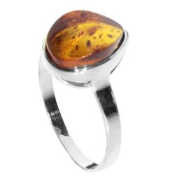 OSTSEE-SCHMUCK Damen Fingerring "- Ulma - Silber 925/000 - Bernstein", 58, silber, Fingerringe