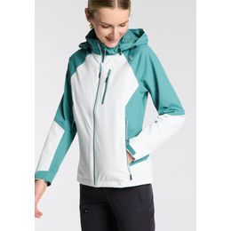 CMP Damen Regenjacke "D Outdoorjacke", gr&uuml;n, Gr. 44, unifarben mit Farbeins&auml;tzen, Obermaterial: 100% Polyester. Futter: 100% Polyester, Jacken