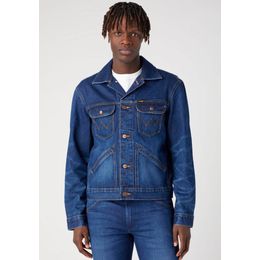 Wrangler Herren Jeansjacke "124MJ", blau, Gr. 4XL, Denim/Jeans, Obermaterial: 100% Baumwolle, Jacken, mit Ziern&auml;hten